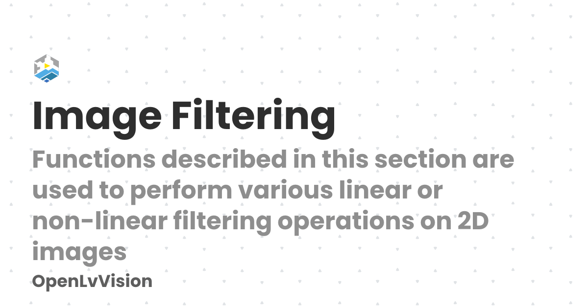 Image Filtering | OpenLvVision